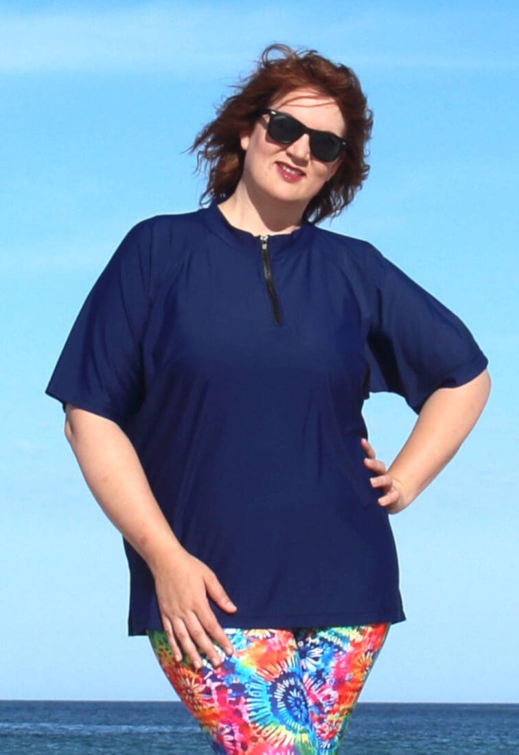 Women's Chlorine Resistant Plus Size Baggy Swim Tops