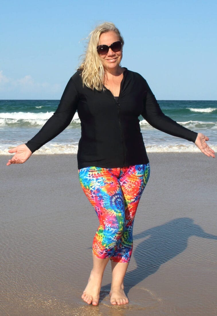 Plus Size Zip Up Rash Guard| Ocean Road Swimwear