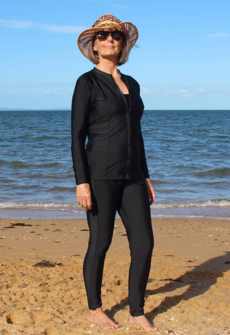Zip Up Rash Guard Long Sleeve For Women|