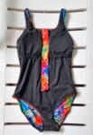 One Piece Zipper Swimsuit Plus Size