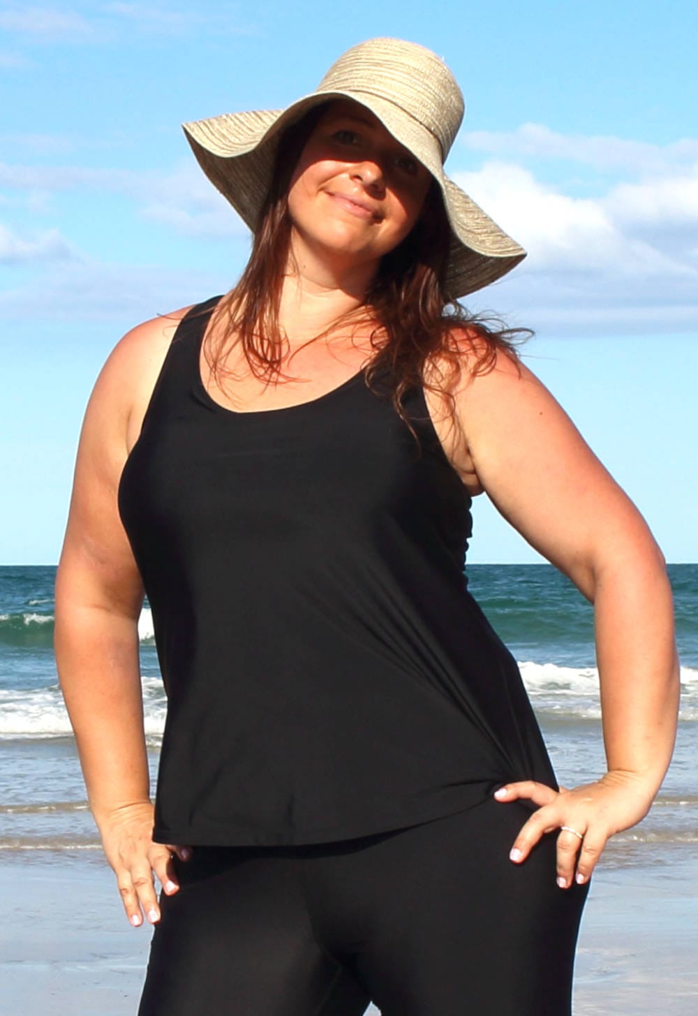 Chlorine Resistant Plus Size Tankini with Shelf Bra