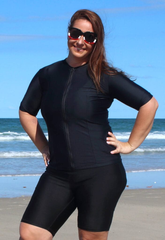 Plus Size High Waist Knee Length Swim Shorts | Ocean Road Swimwear
