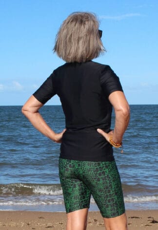 Womens Rash Guard Short Sleeve Zip Up| Ocean Road Swimwear