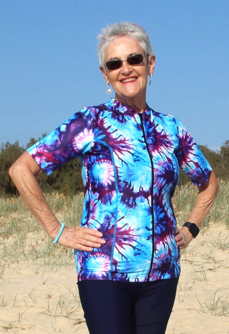 Tie Dye Short Sleeve Rashie Zip Up | Ocean Road Swimwear