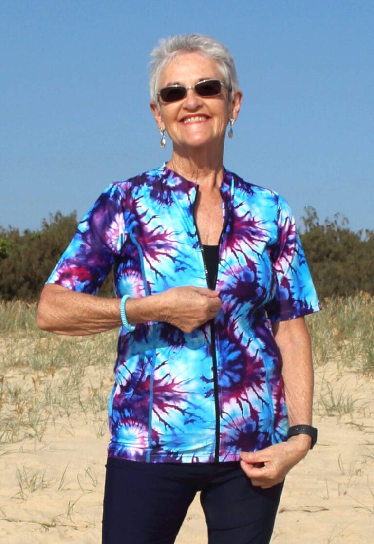 Tie Dye Short Sleeve Rashie Zip Up | Ocean Road Swimwear