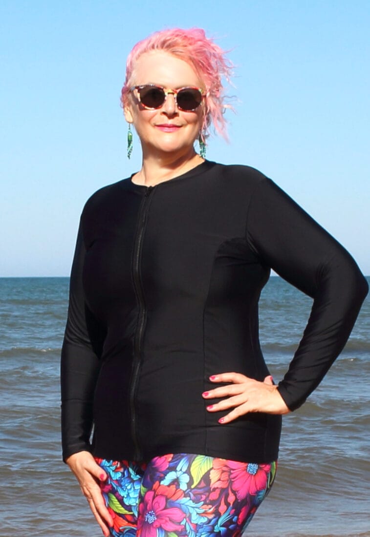 Plus Size Long Sleeve Chlorine Resistant Rashie with Inner Bra| Ocean ...