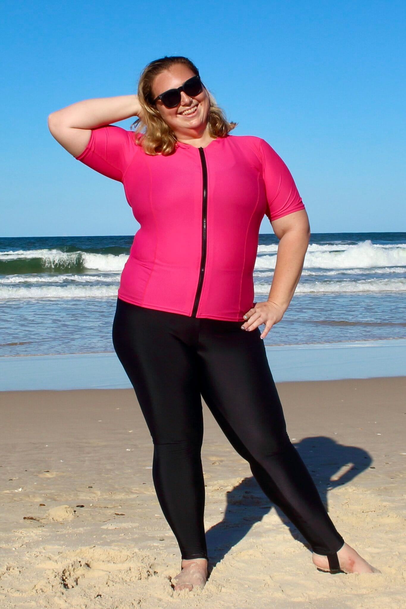 Plus Size High Waist Long Leg Swim Pants with Inner Brief