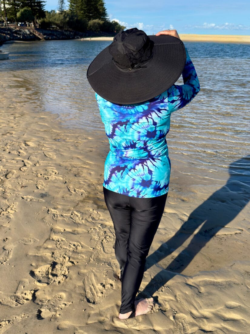 Printed Long Sleeve Rashie with Zip Front For Women| Ocean Road Swimwear