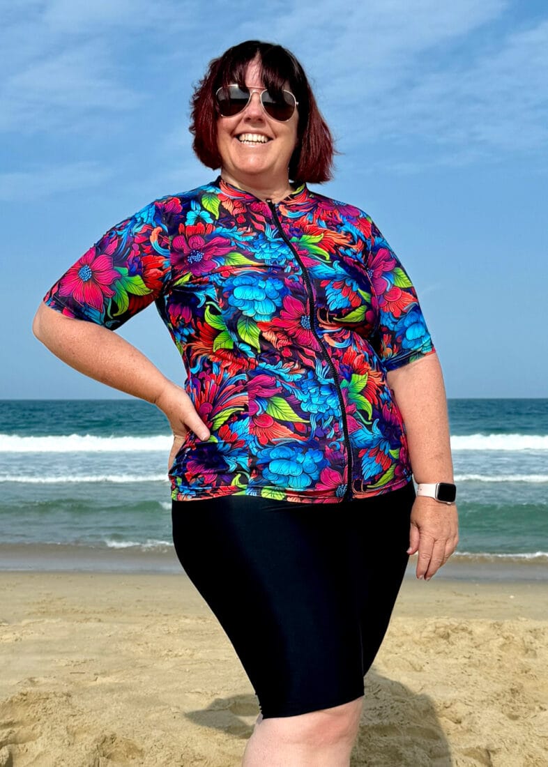 Plus Size Chlorine Resistant High Rise Swim Shorts| Ocean Road Swimwear