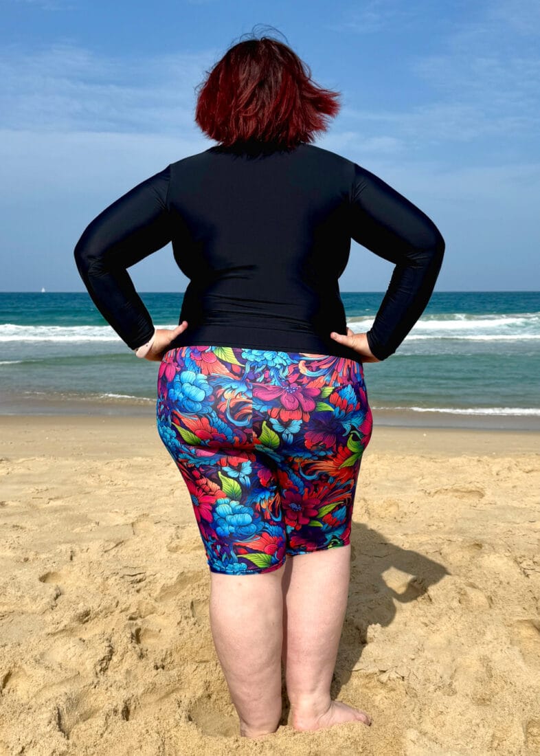 Plus Size Chlorine Resistant High Rise Swim Shorts|